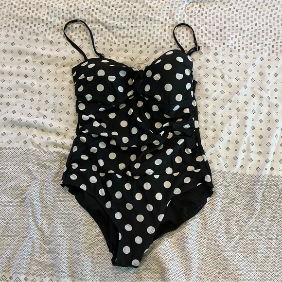 Catalina | Swim | Catalina Black And White Polka Dot One Piece Swimsuit ...